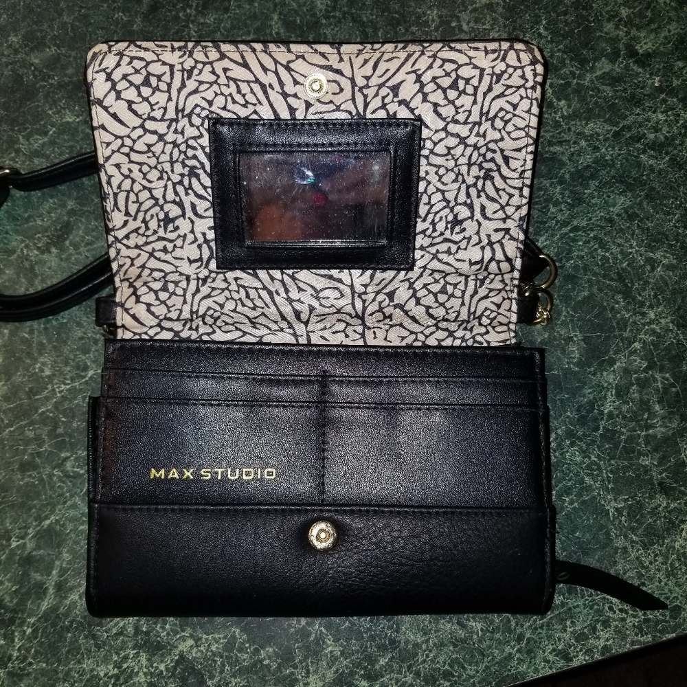 Max Studio Crossbody Black Purse - Gem